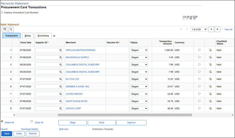 Reconciling And Approving Pcard Transactions