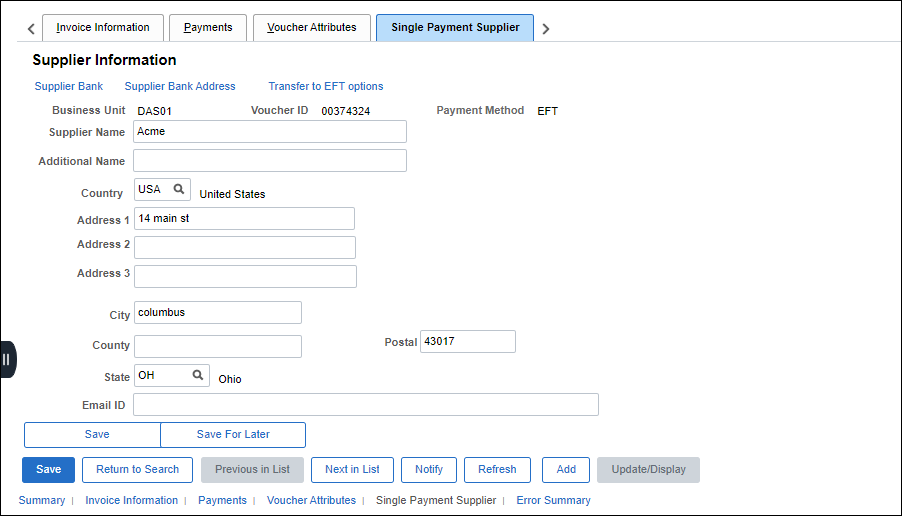 Correcting Single Pay Interface Errors