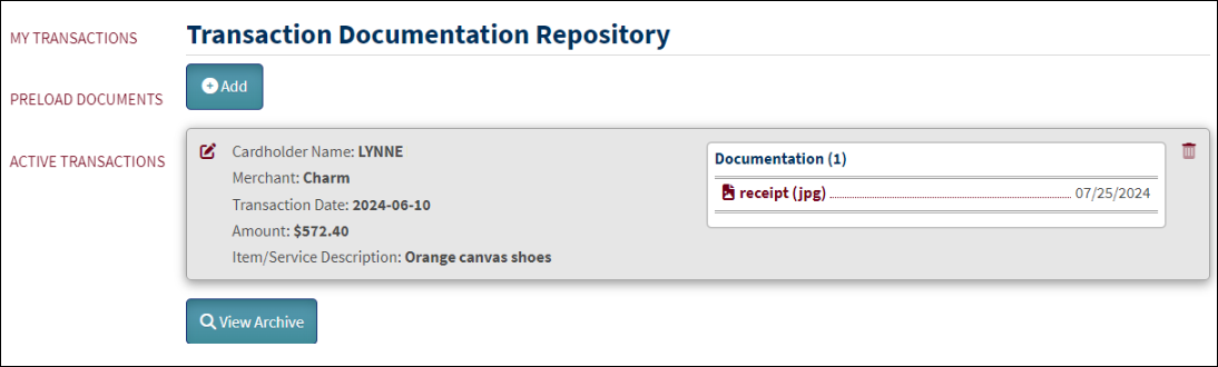 Create a Preload Document Entry